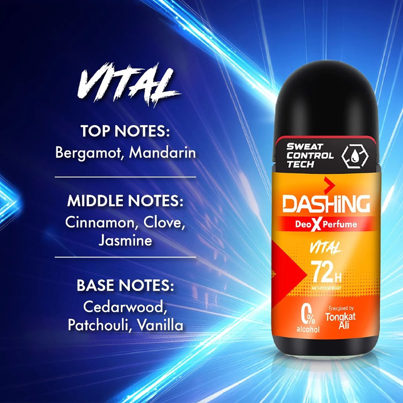 Dashing Perfume Roll On Deodorant 72h Anti Perspirant 50ml Rush Charge ...