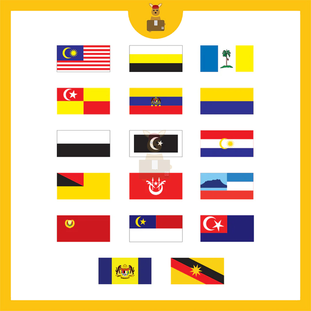 FULL SET Malaysia 17 All State Flag Polyester Bendera Semua Negeri ...