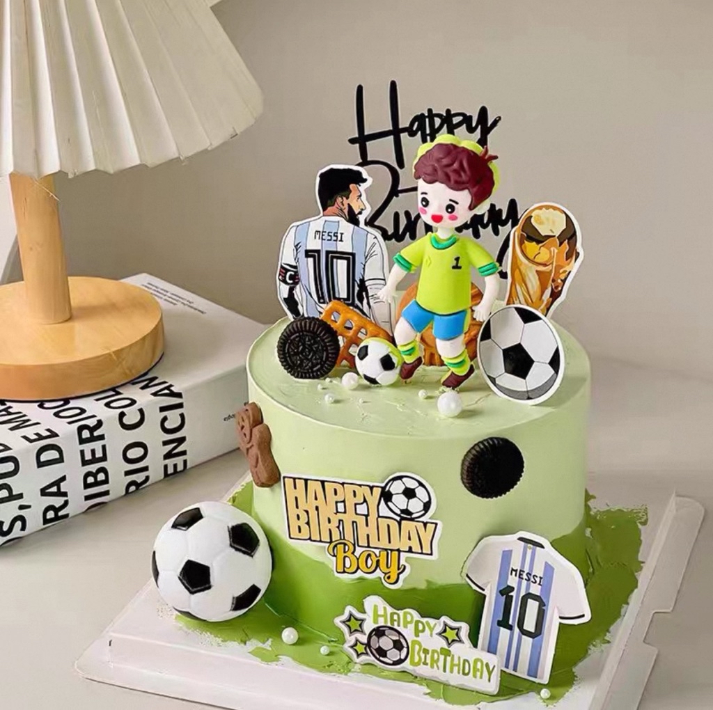 MISS BAKE Hiasan Kek Futsal Bola Sepak Football Trophy Theme Cake ...