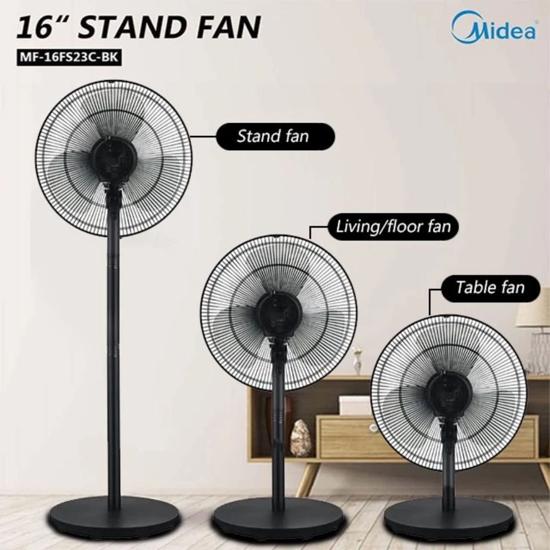 Midea Kipas Berdiri Stand Fan 3 Speeds (16") MF-16FS23C-BK MF-16FS23C ...