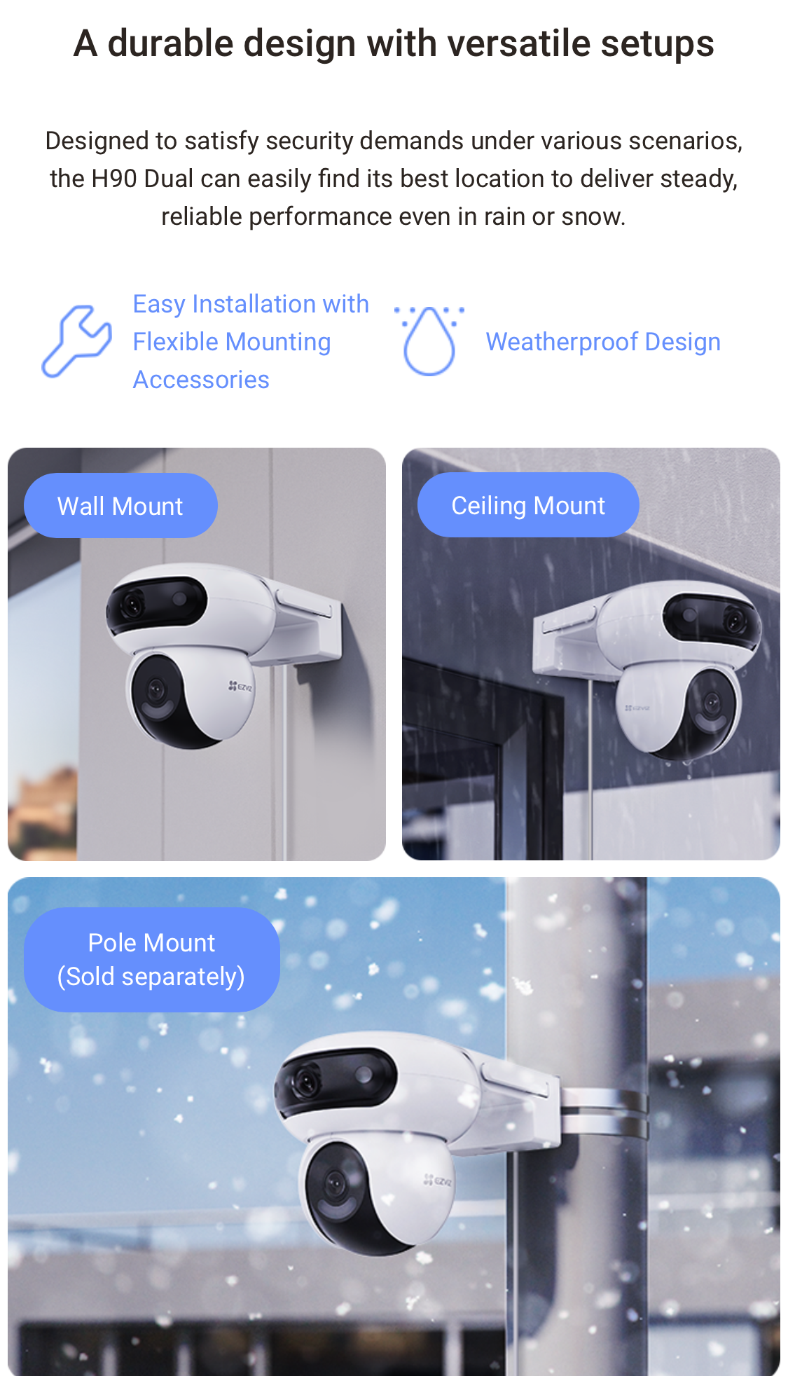 EZVIZ H90 Dual 4MP+4MP 2K+ | AI Dual-Lens Pan Tilt Pro-Level WiFi ...