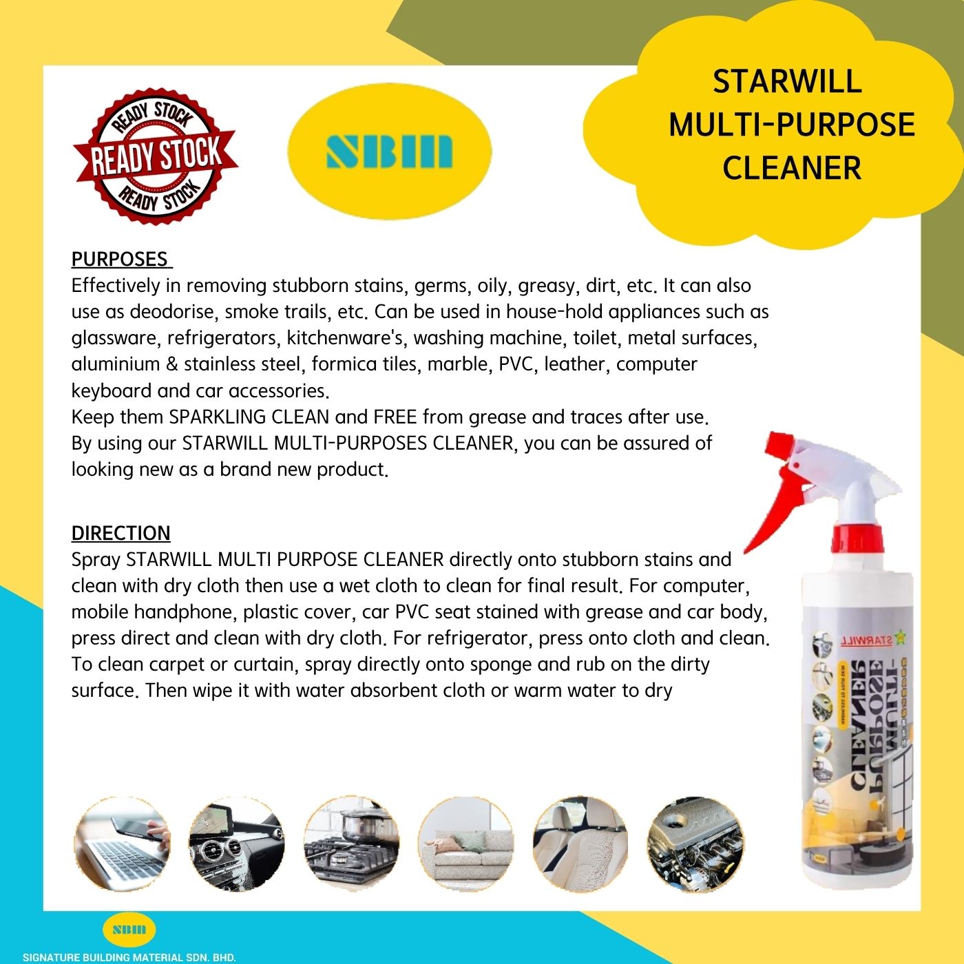 SBM - STARWILL MULTI-PURPOSE CLEANER 500ML | Shopee Malaysia