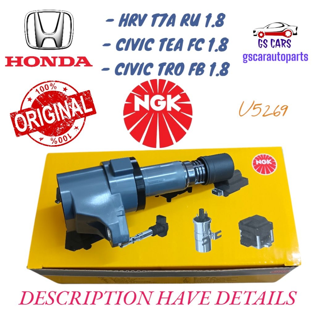 Honda ngk 100% original ignition plug coil civic tea fc 1.8/hrv t7a ru ...