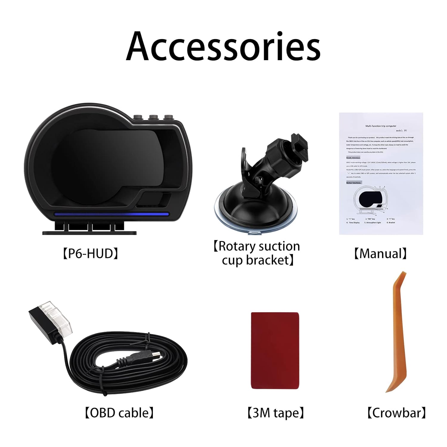 (2025 NEW MODEL) PREMIUM PLUS P6 Car HUD Head Up Display OBD+GPS Smart ...