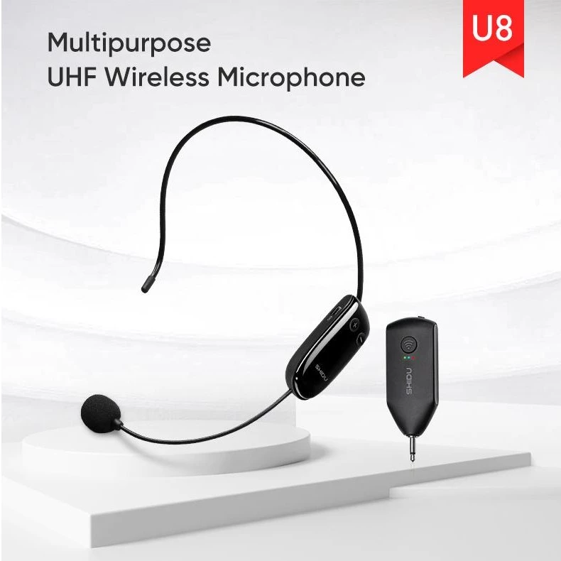 SHIDU™ SD-U8 Wireless Microphone UHF Headset for Teacher Mic Imam ...