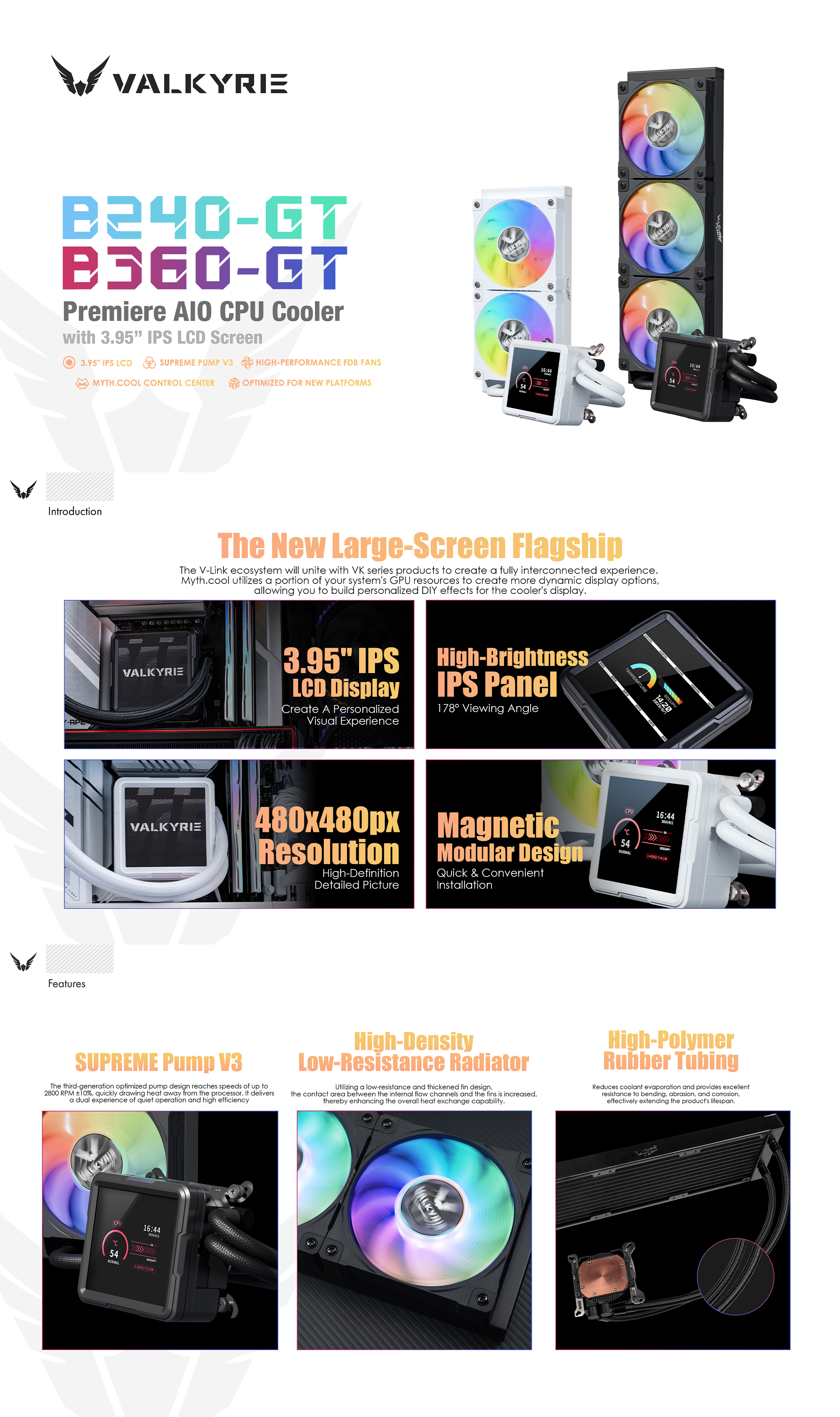 VALKYRIE B240-GT / B360-GT 3.95" LCD CPU AIO COOLER | Shopee Malaysia