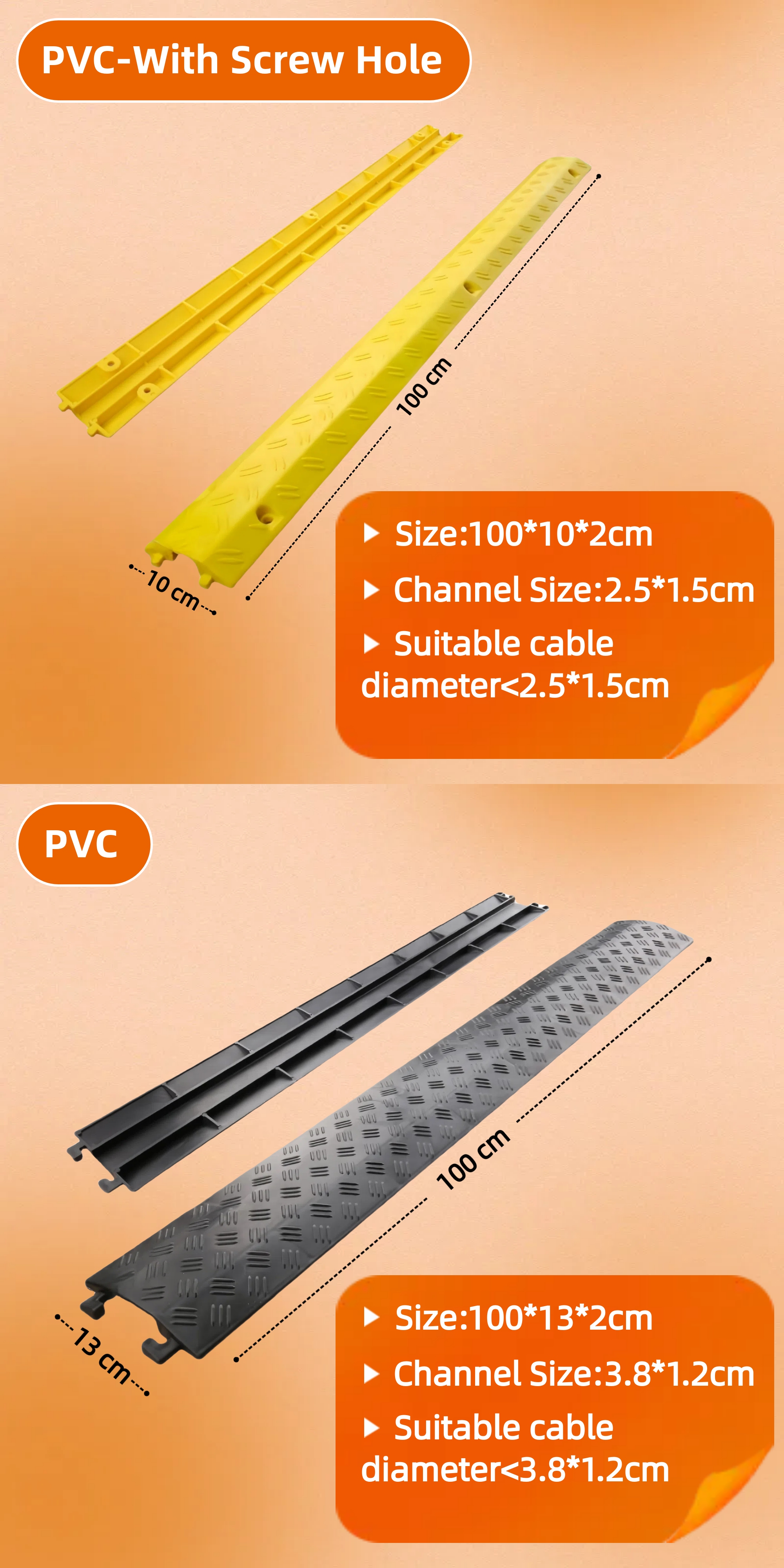 Safety Cable Protector Ramp Cord Wire Hose Floor Cover Trunking PVC ...