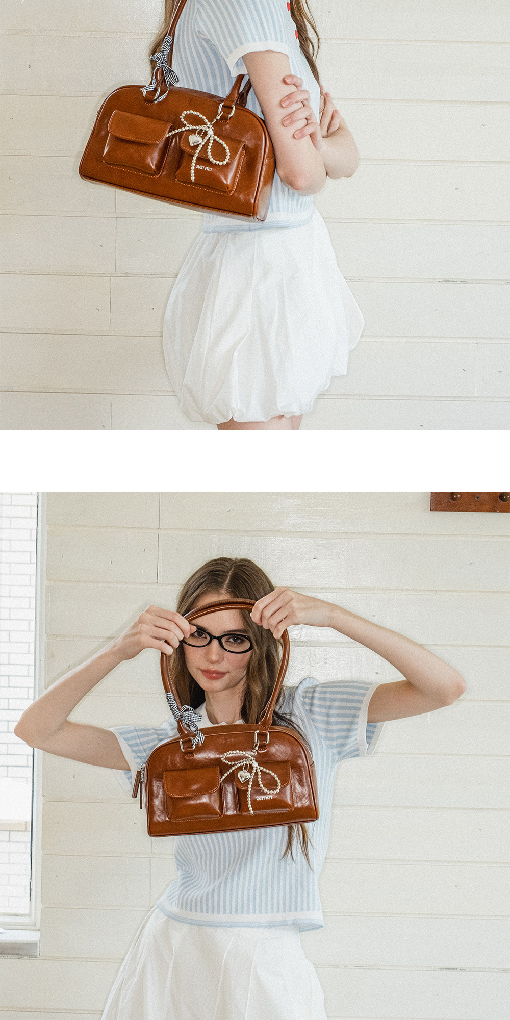 Just Met Retro Korean Style rendy Chubby Bowling sling bag women ...