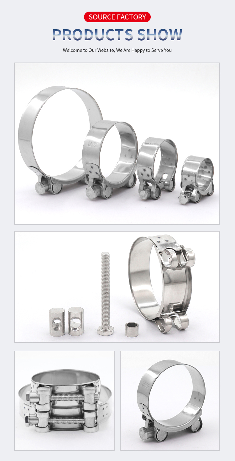 304 Stainless Steel High Pressure Hose Clamp Clip Single Head Bolt ...