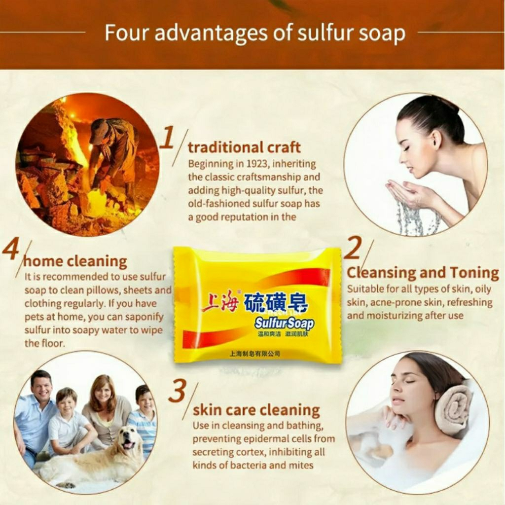Authentic Shanghai Sulfur Soap – Antifungal Bath Bar for Skin Care ...