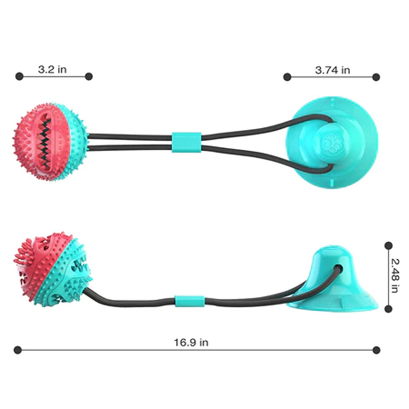 Pet suction cup pull rope ball sound bell puppy leaking food slow ...