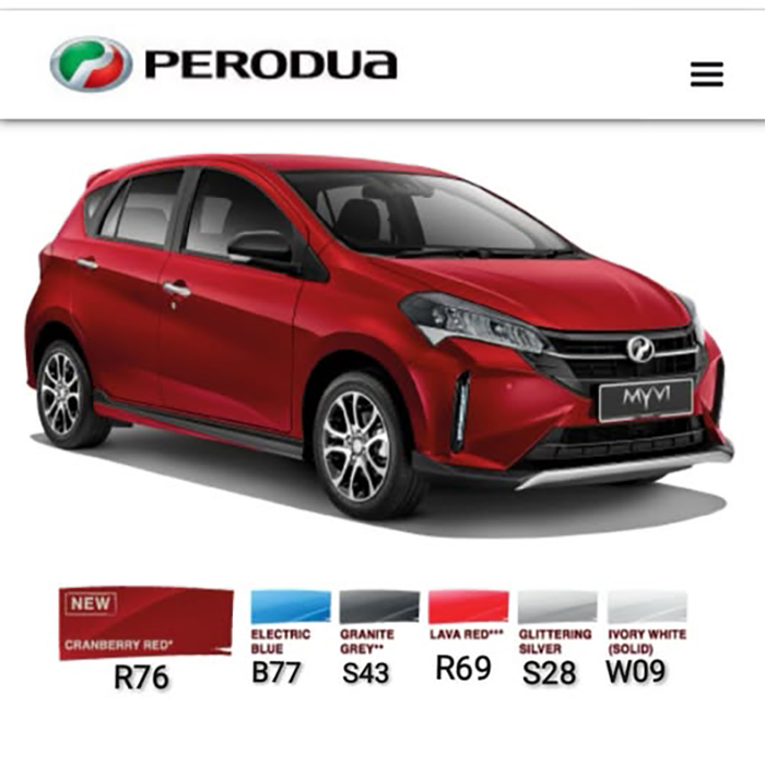 2K Paint 【 PERODUA R76 Cranberry Red 】 Car Motor Paint DIY Aerosol ...