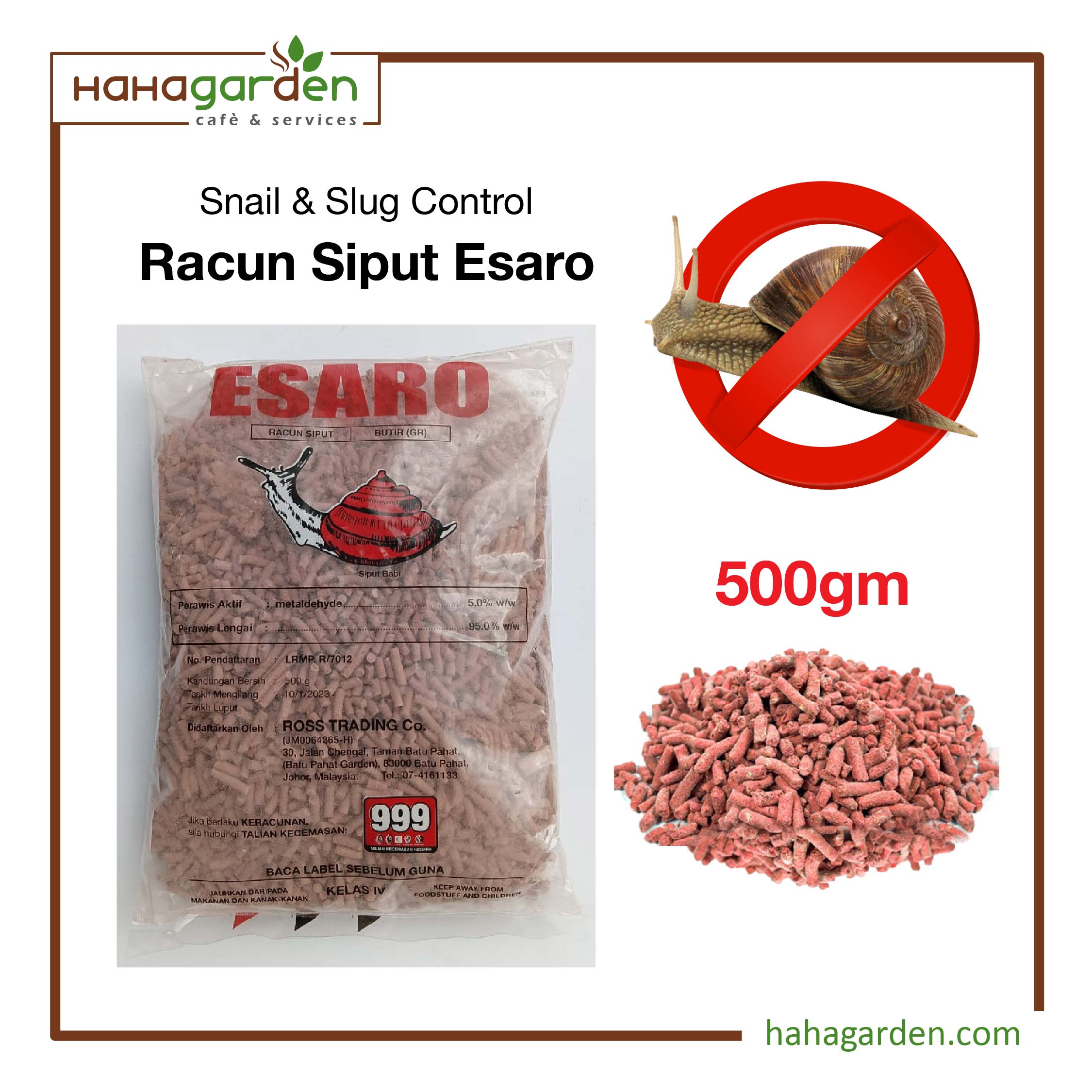ESARO Racun Siput/ Esaro Snail Bait/ Snail and Slug Control (500GM ...