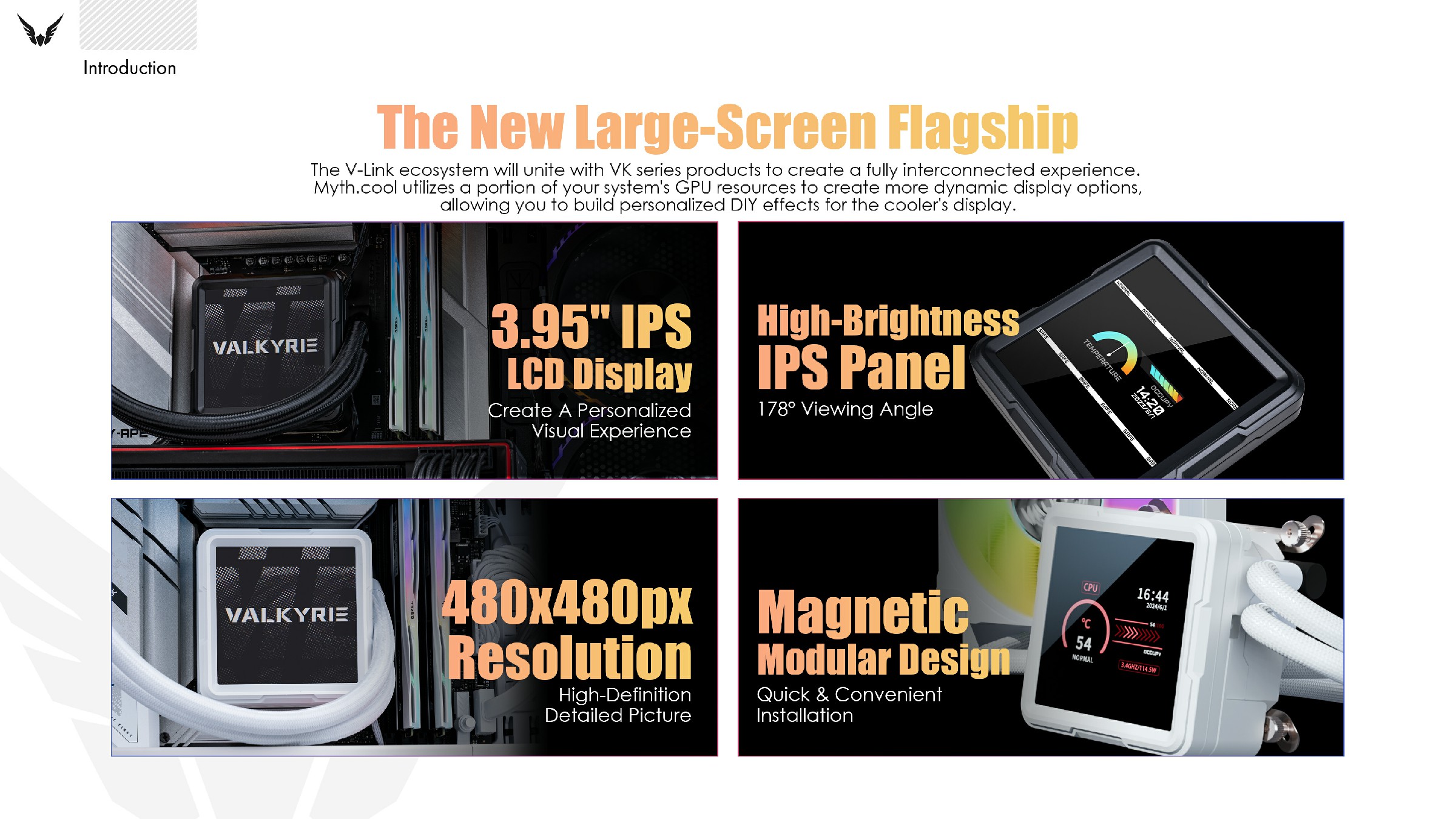 VALKYRIE B360-GT 360mm ARGB AIO CPU Liquid Cooler with 3.95" LCD ...