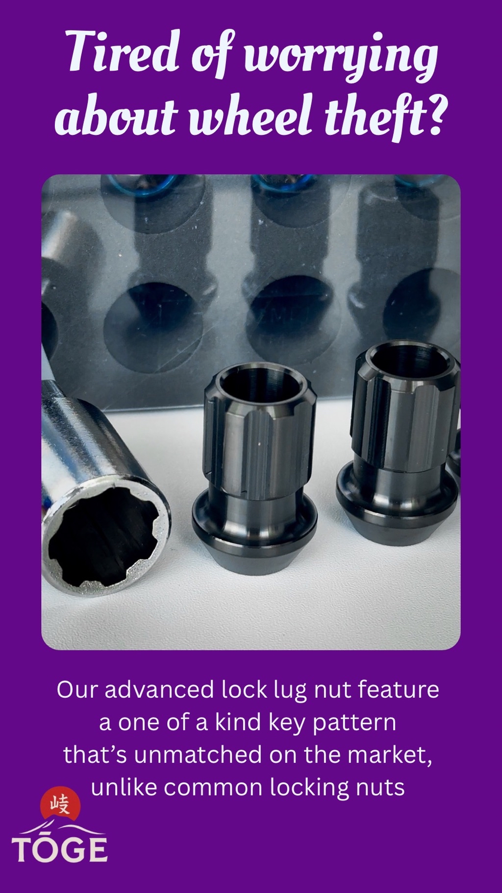 【Japan】 TŌGE Stainless Steel car wheel lock nut set 20pcs 1.5/1.25 long ...