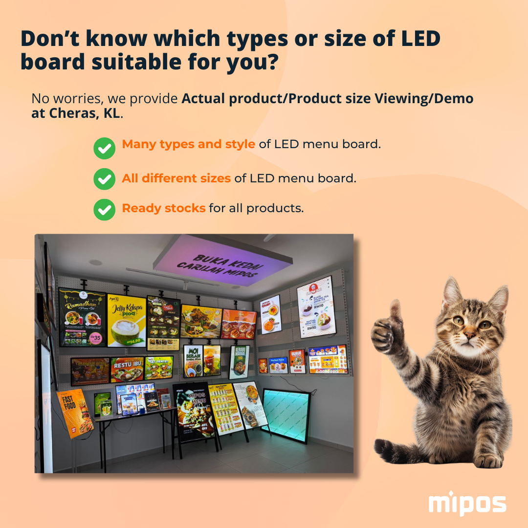 LED Menu Board A2 A3 A4 | Table LED Lightbox Menu | Countertop Wall ...