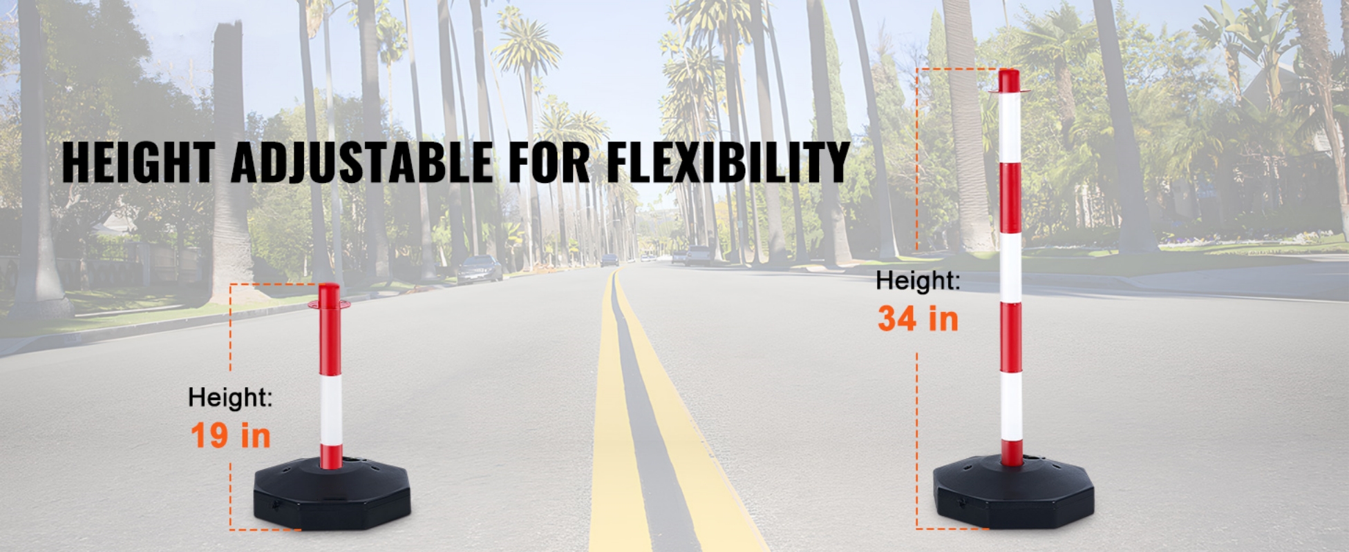 33.5in Traffic Safety Post Kon Jalan Raya Column Parking Delineator ...