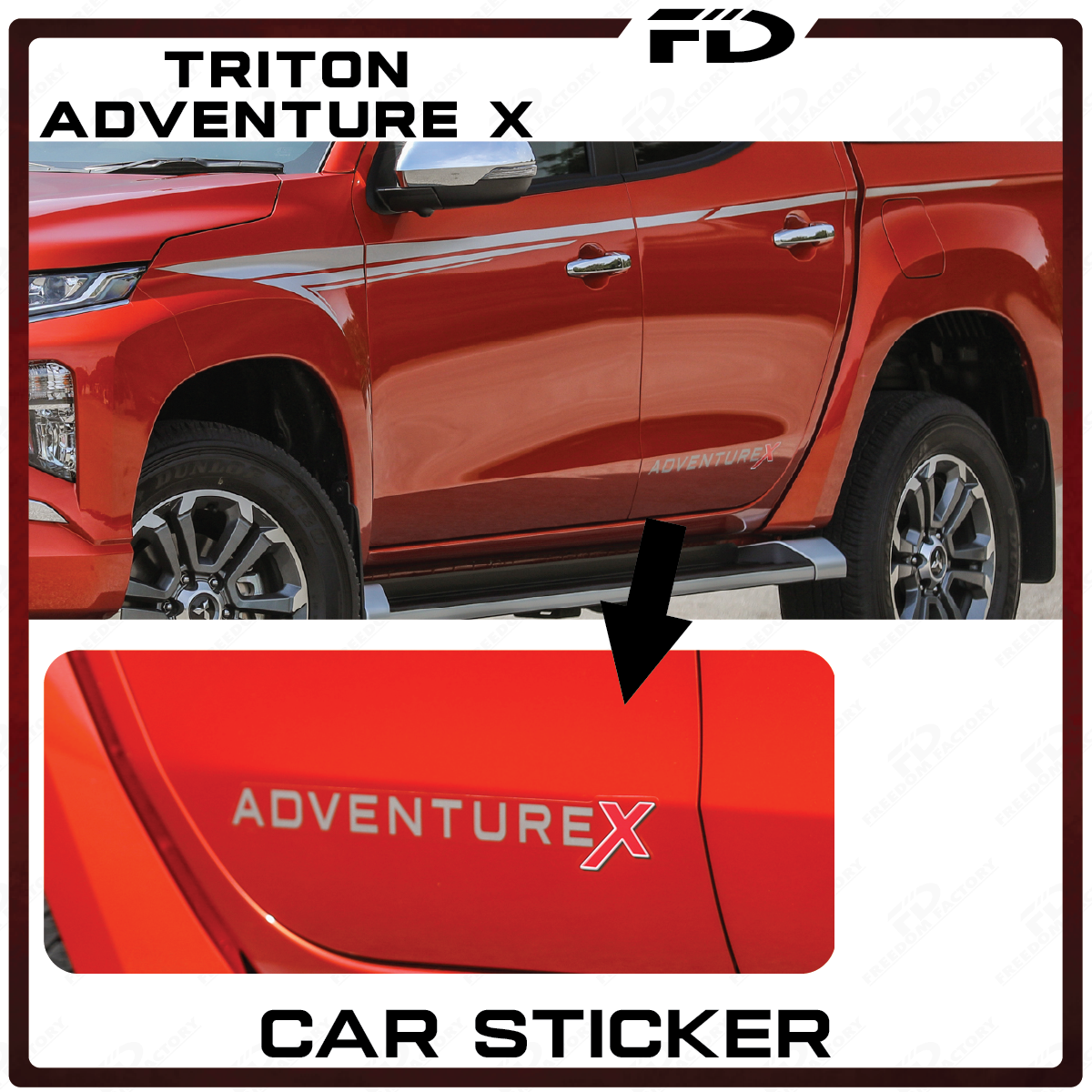 MITSUBISHI TRITON Body Sticker Side Lining - Triton Stiker 4x4 Pelekat ...