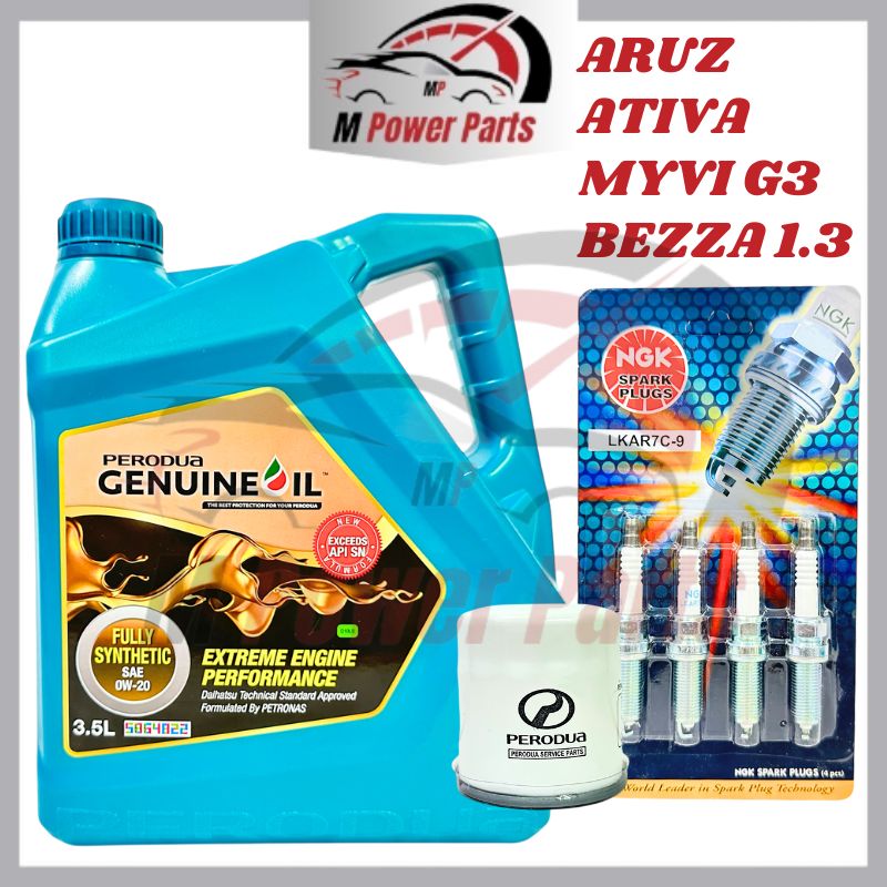 PERODUA Engine Oil 0w20 3.5L Fully Synthetic Minyak Hitam Perdua Bezza ...