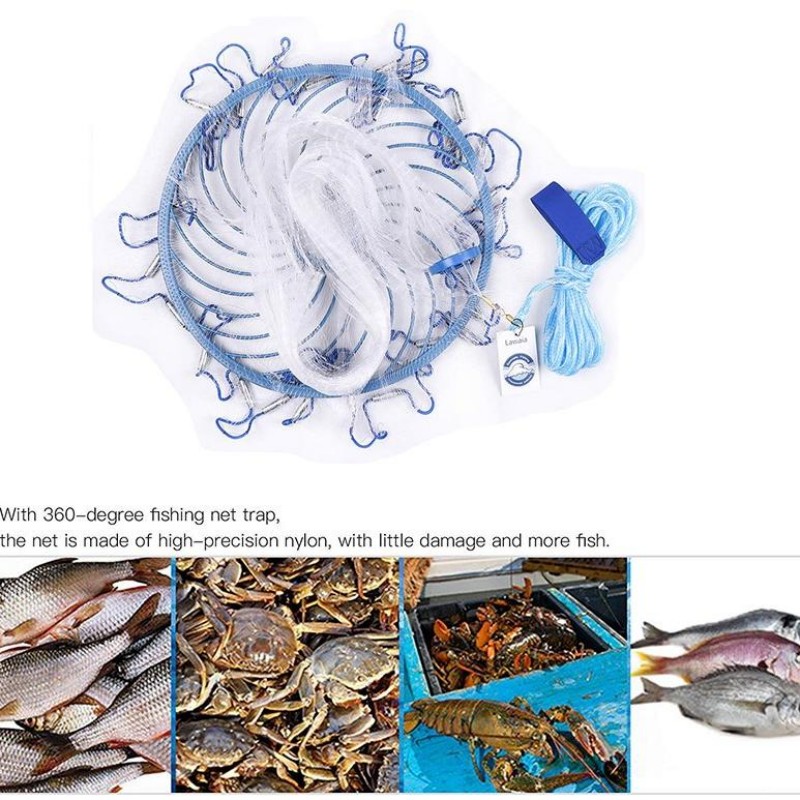 6 KAKI Hand Casting Fish Net Jala Udang Bubu Ikan Cast Net 鱼网 Jaring ...