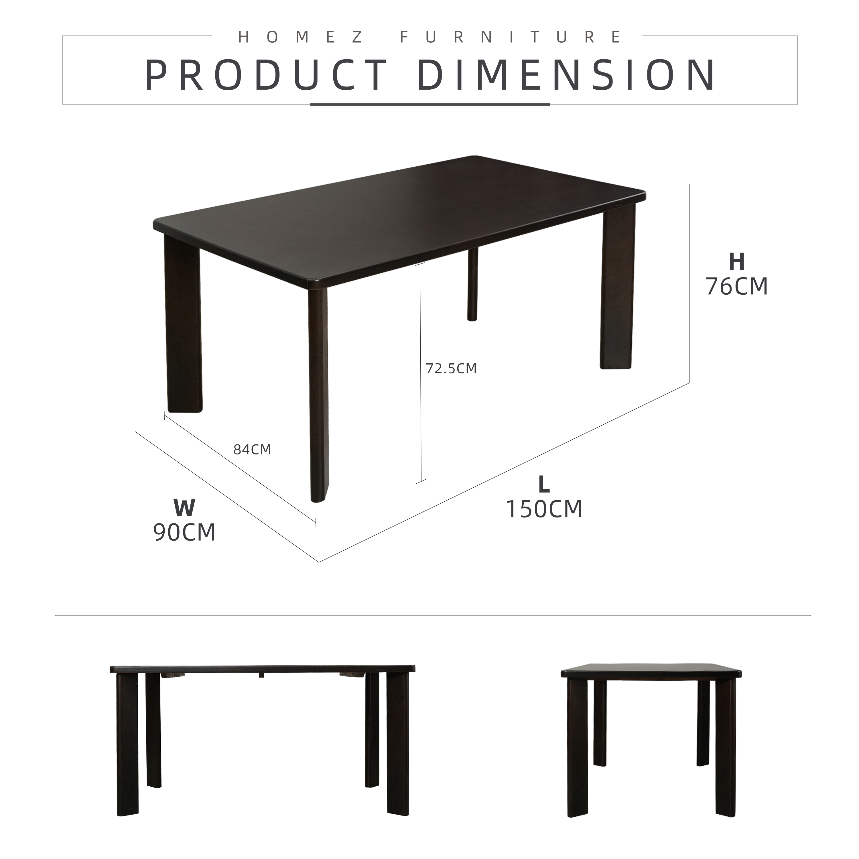 KitchenZ Sabah Neo Dining Set 6 Seater with Solid Rubberwood - DT-NEO ...