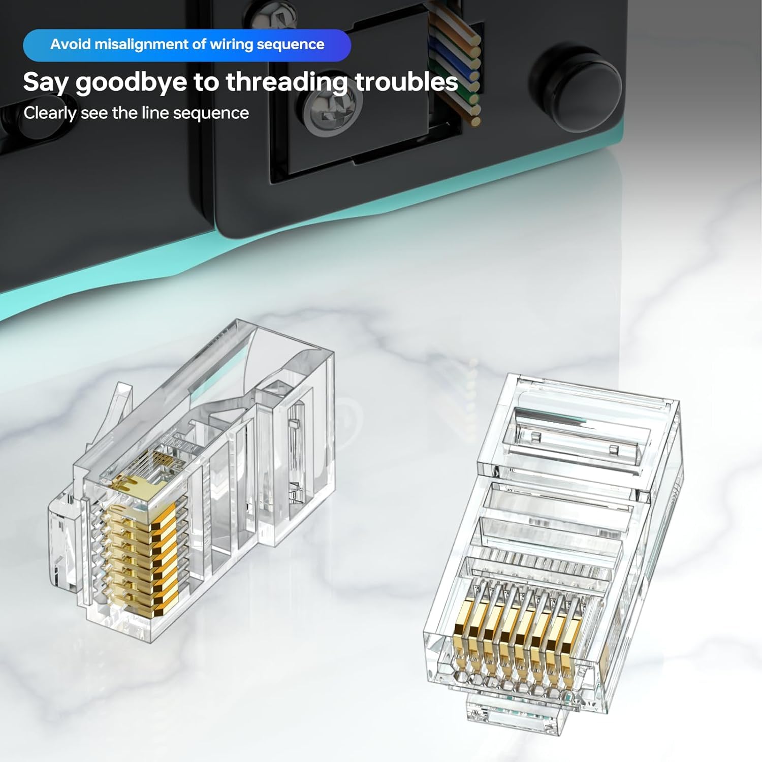 100pcs RJ45 CAT6 Connector - Terminal untuk PoE, CCTV, Router ...