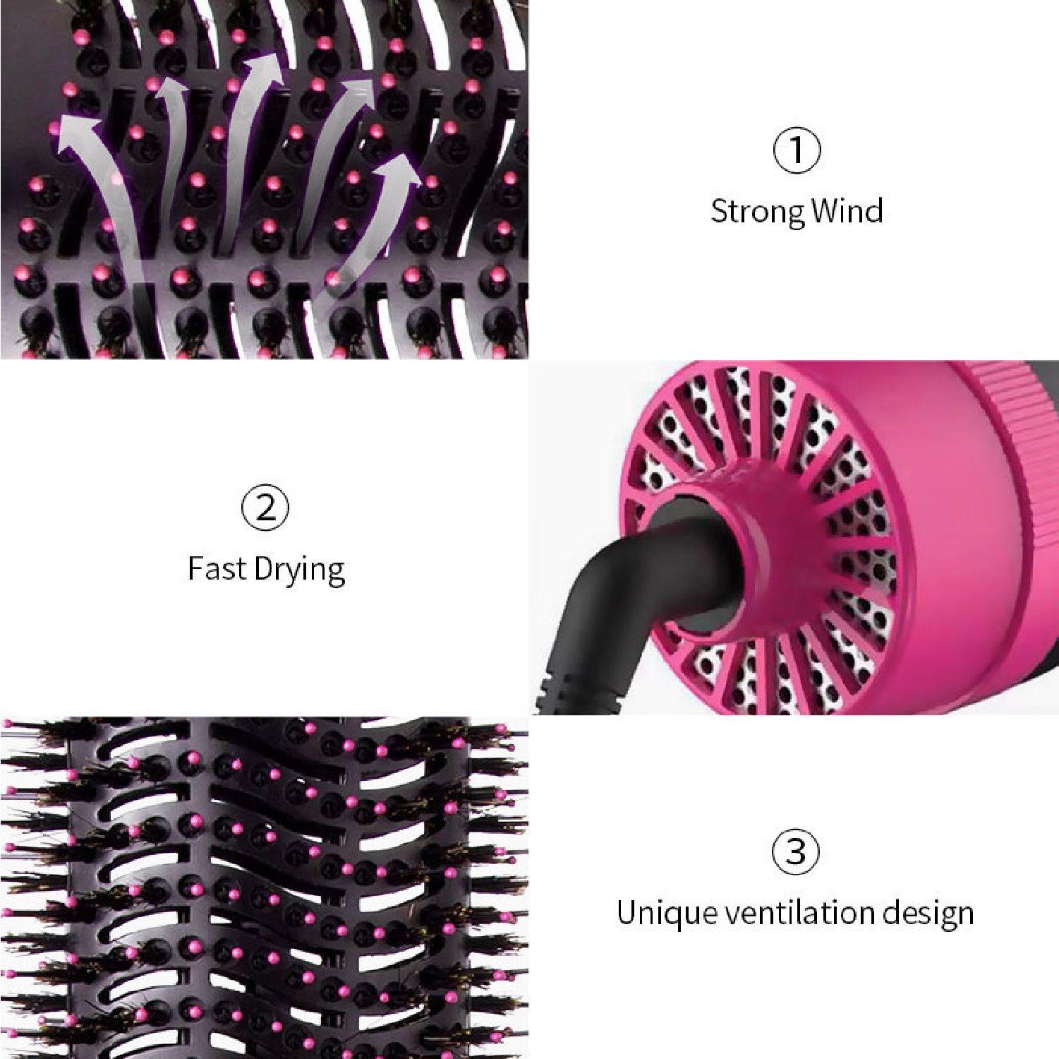 3 in 1 Hair Dryer Brush Blower Pengering Rambut Styling Volumizer 3 ...