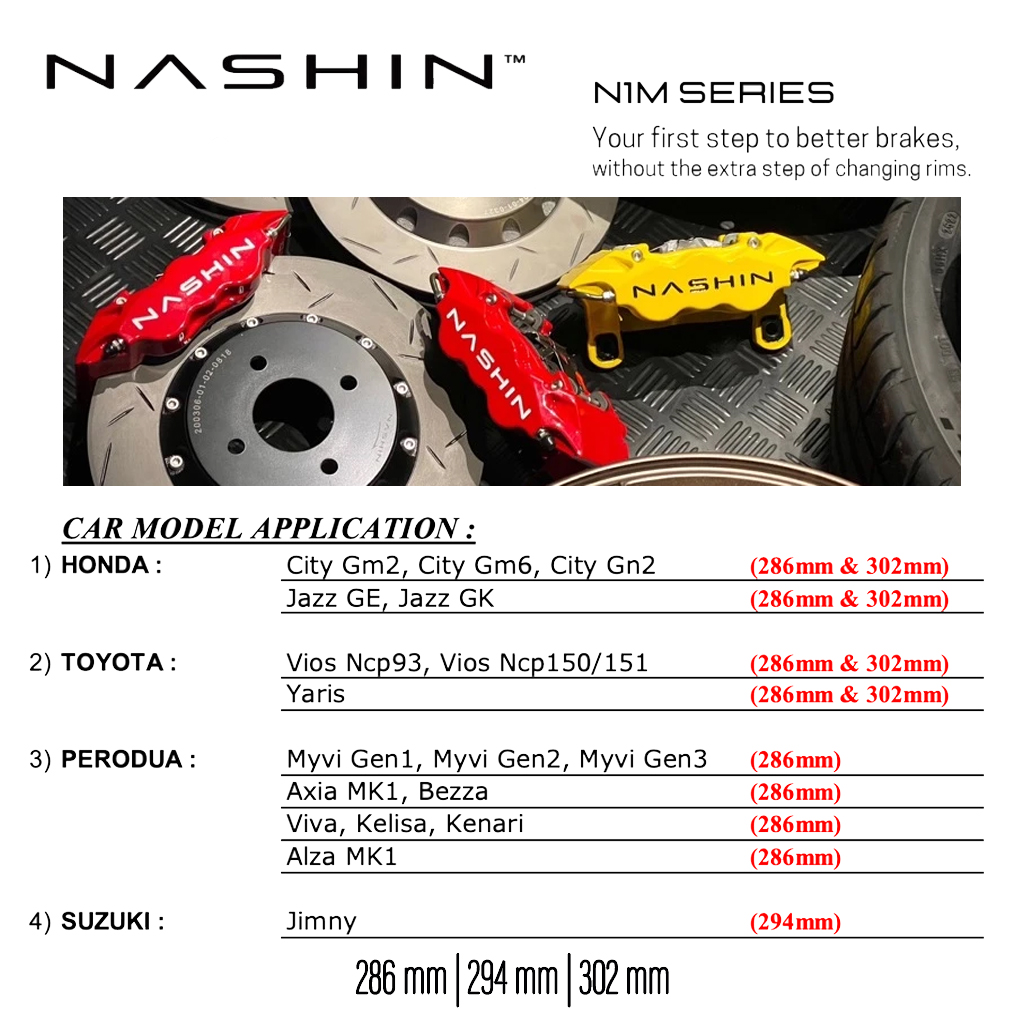 NASHIN N1M 4POT BRAKE KIT (286MM / 302MM) | Shopee Malaysia