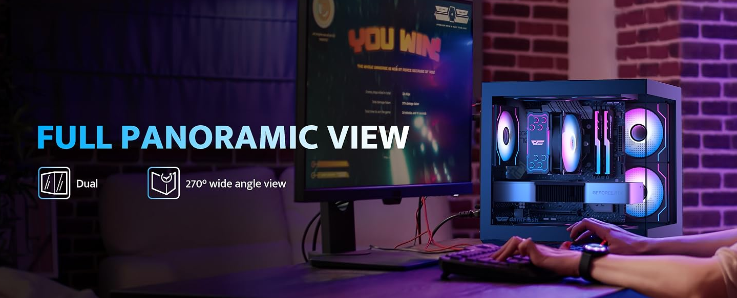 DARKFLASH C275P DUAL CHAMBER M-ATX PC CASING | 3x ARGB FANS & ARGB HUB ...