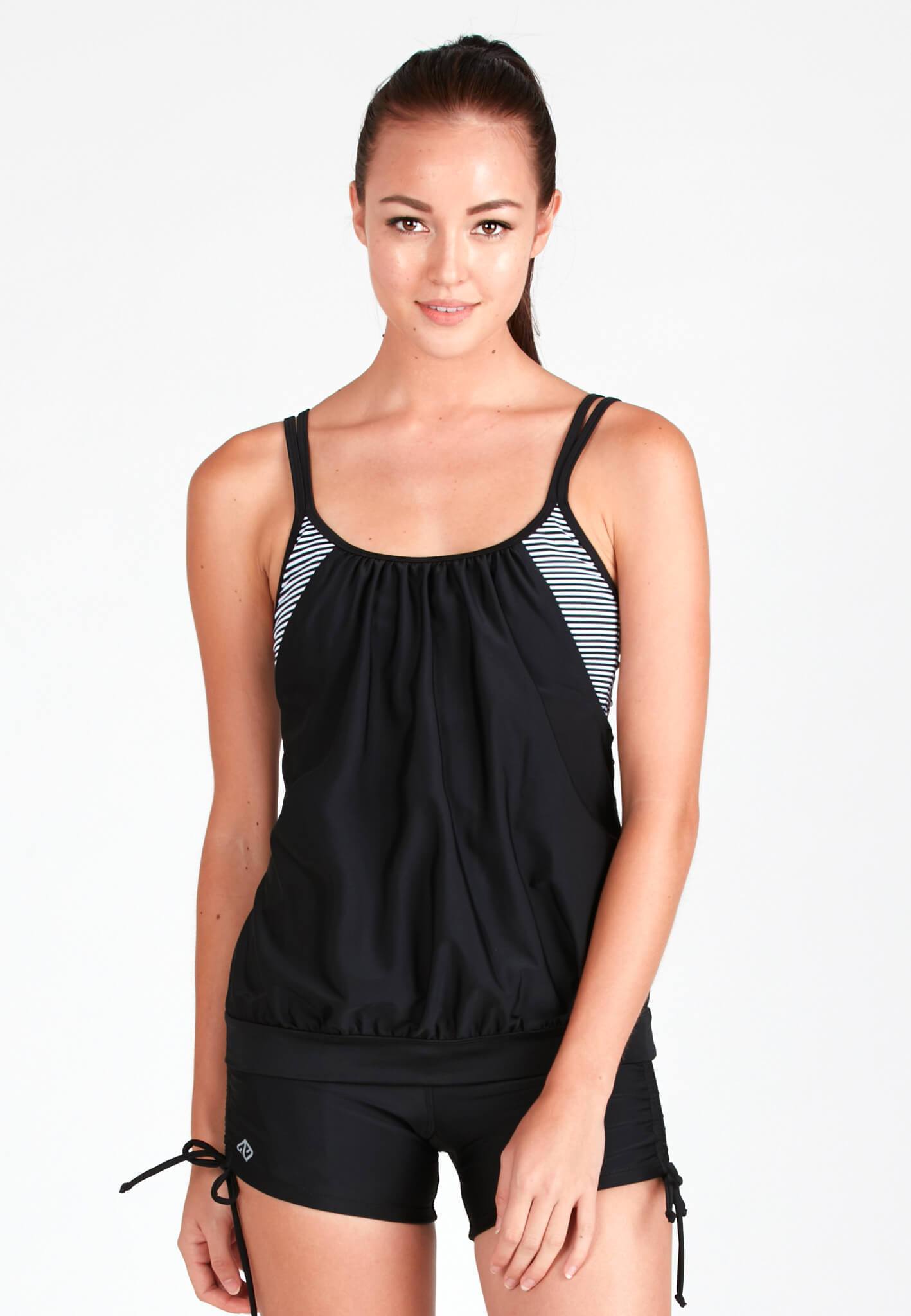 FUNFIT Petite Tankini Top (2-in-1 Blouson) (Variety ) - XS size (No ...
