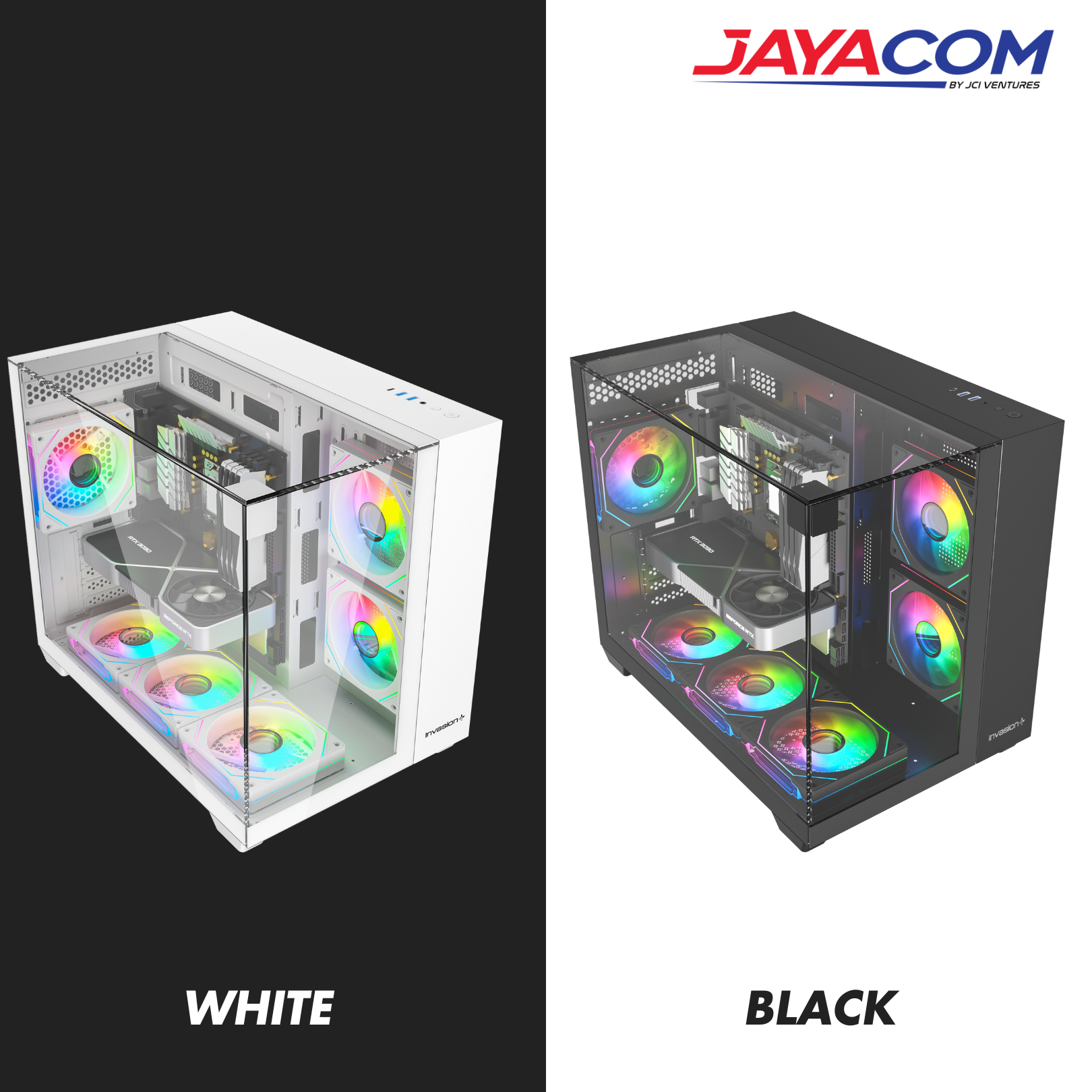 Invasion M-ATX Genesis-M Casing Chassis – Black / White (Free 4x 120mm ...