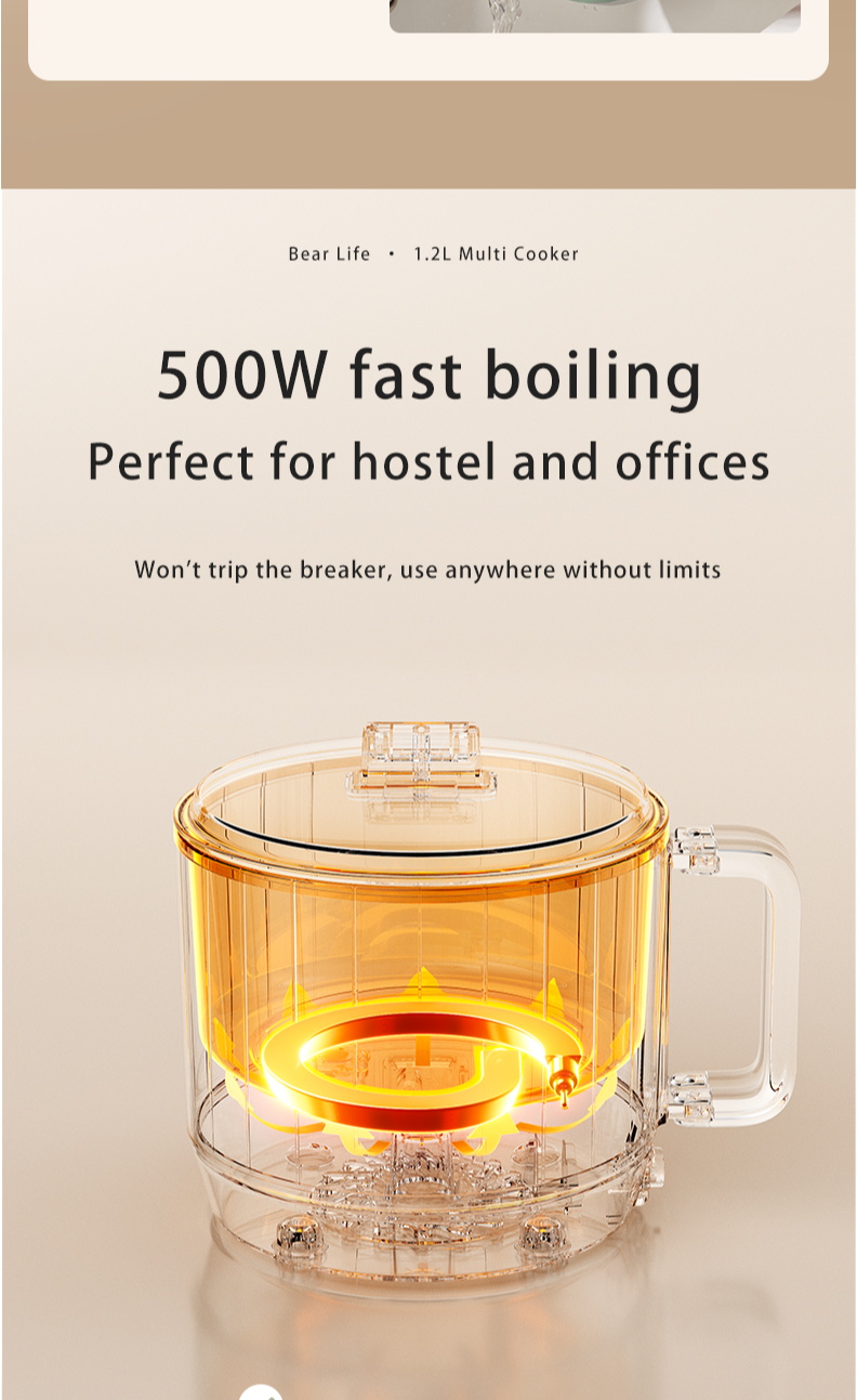 Bear Portable Multi Cooker 1.2L Foldable Travel Cooker BMC-G1200 ...