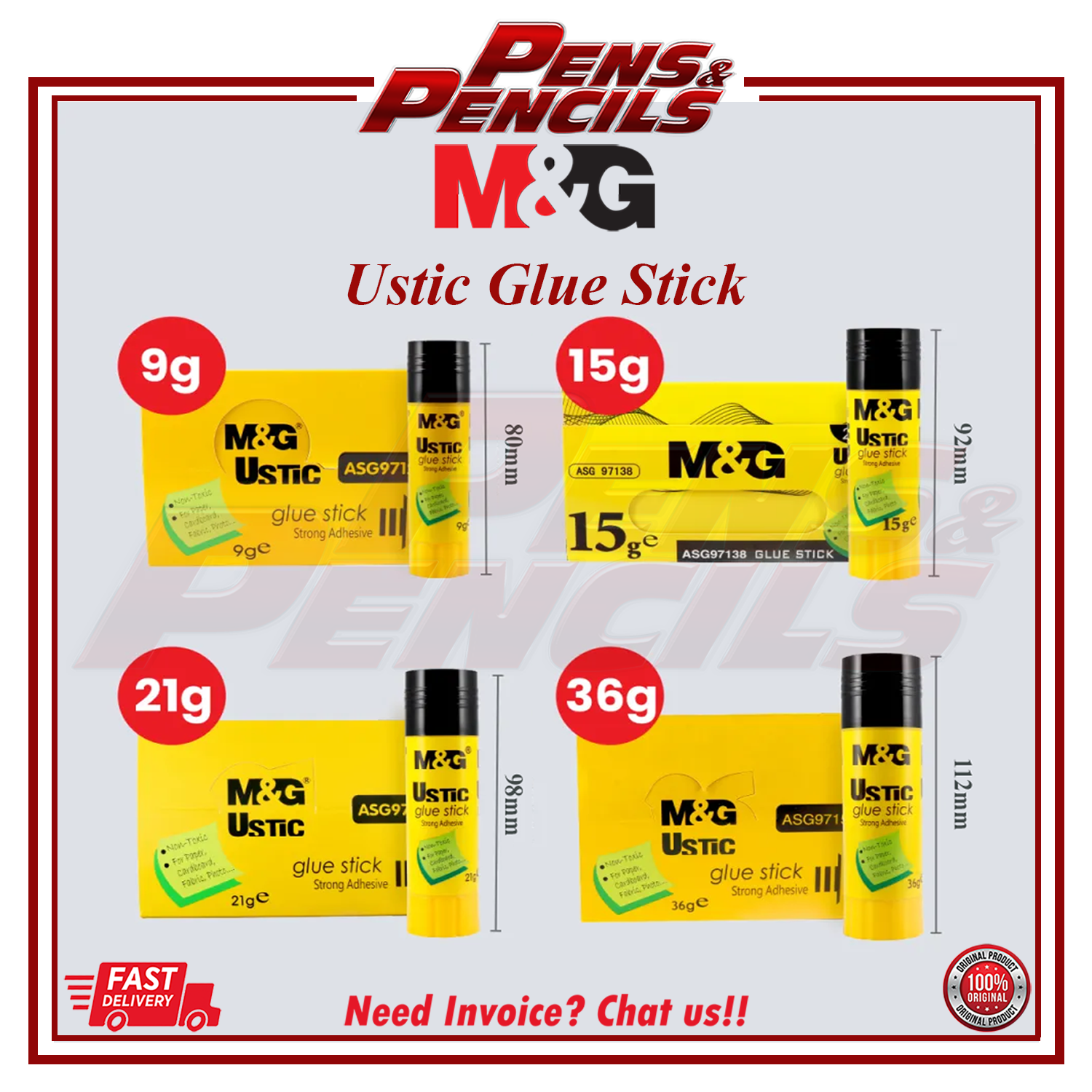M&G Glue Stick / Ustic Glue Stick Art Crafts Fast Dry Glue 9g /15g ...