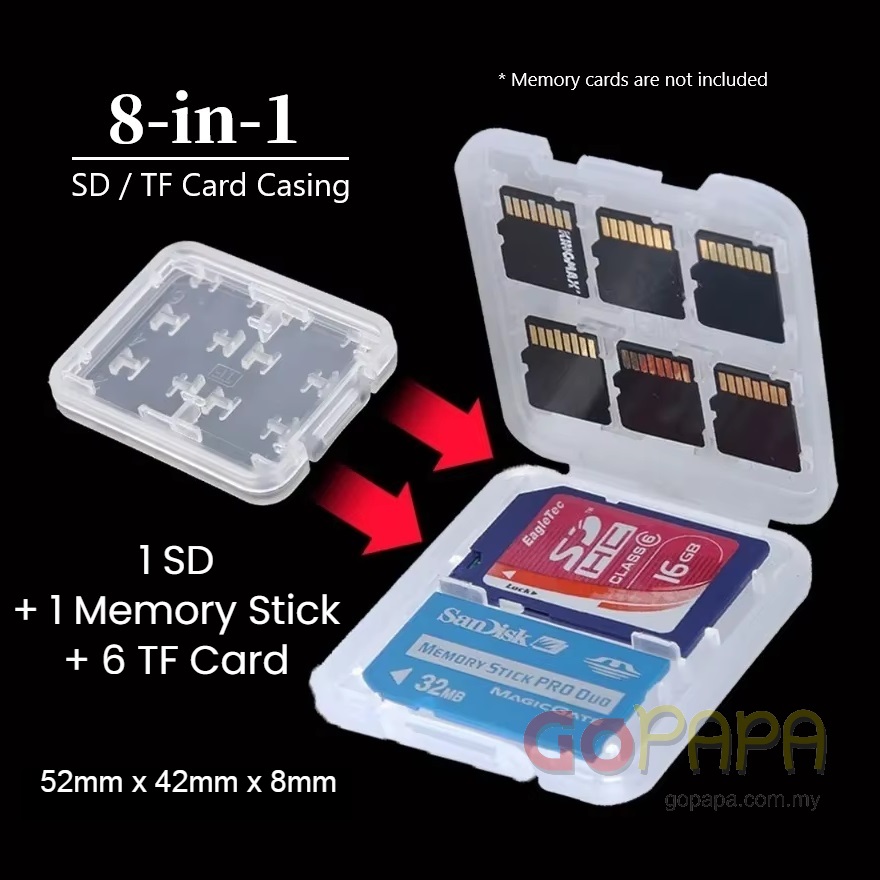 Micro SD TF Card 8 in 1 SDHC Memory Storage Box Mini Holder Casing ...