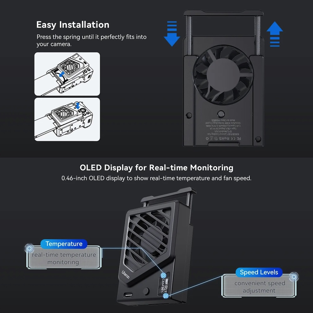 Ulanzi CA25 Camera Cooling Fan for Sony Canon Nikon Fujifilm | Shopee ...