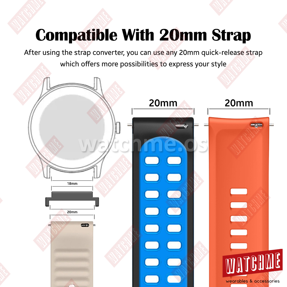 Smart Watch Strap Converter 18mm to 20mm (1 Pair), Smartwatch Strap ...