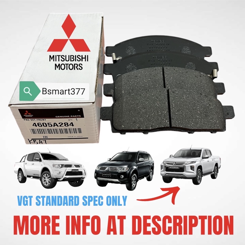 Mitsubishi front brake pads triton ka4t kb4t 2005-2014/vgt standard ...