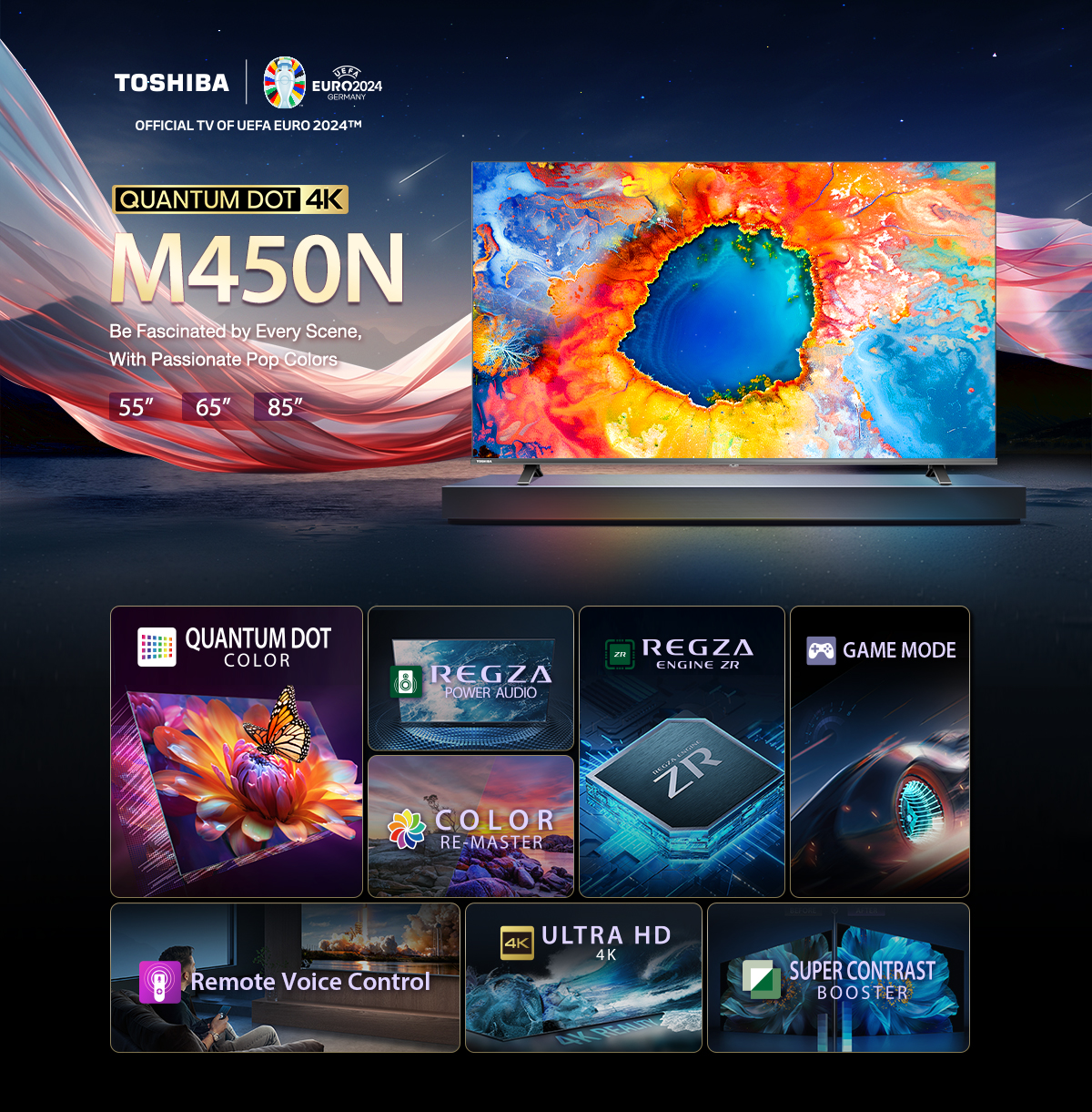 [FREE SHIPPING] Toshiba 55" / 65" Quantum Dot QLED 4K UHD LED TV With ...