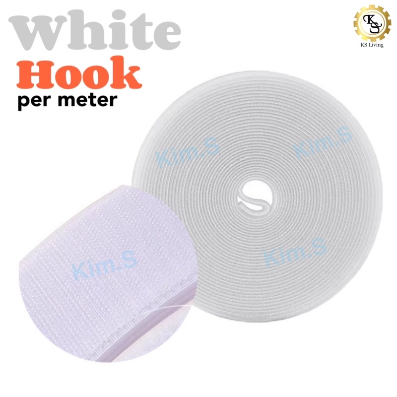 Kim.S 20mm Black White Hook & Loop Magic Tape Fastener Mosquito Net Zip ...