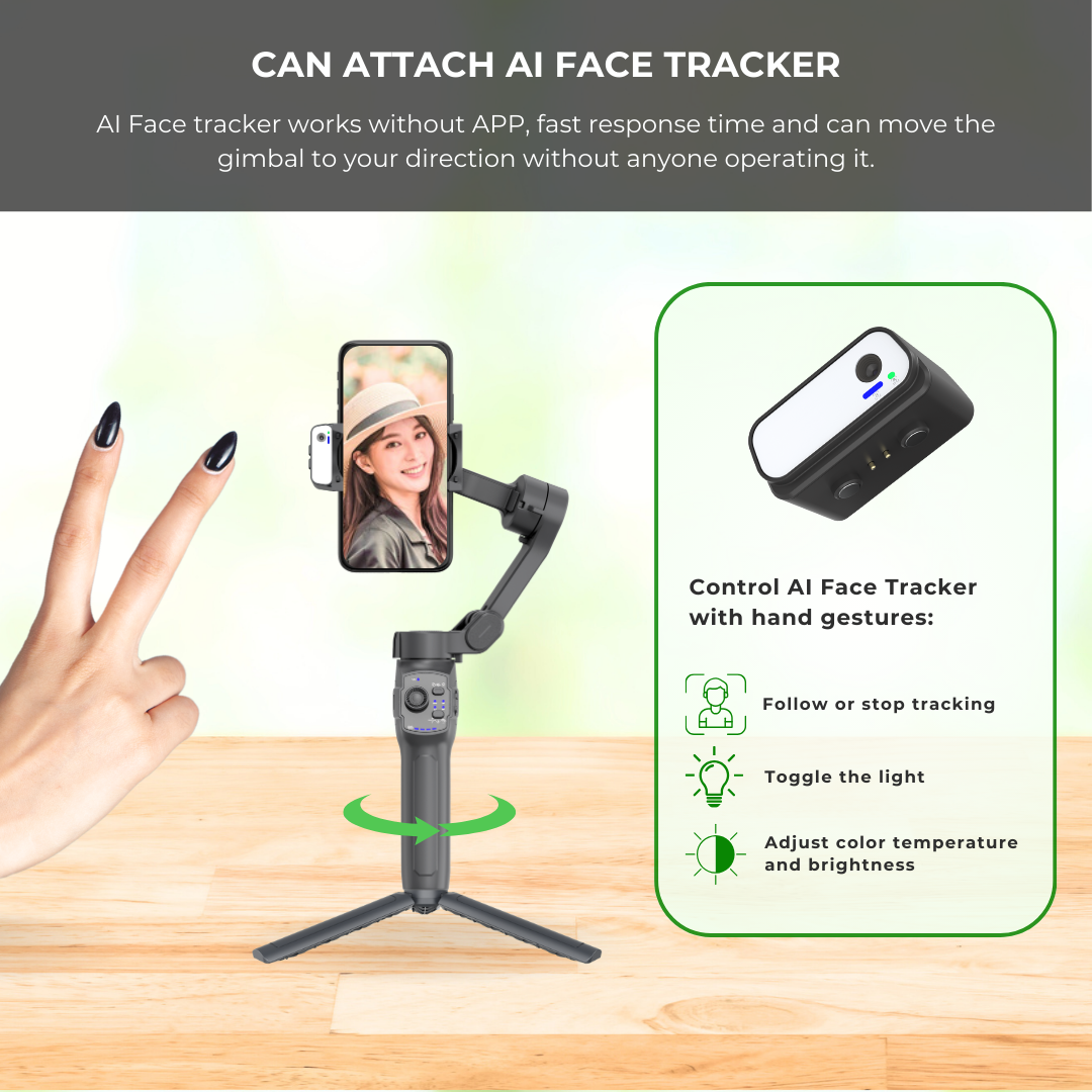 GS L7B L9 Lite M1 Smartphone 3 Axis Gimbal APP Bluetooth Connect Tracking Instant Power Up AI ...