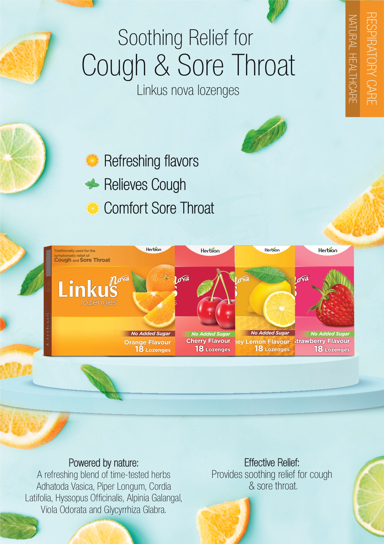 Herbion Linkus Sugar-Free Cough Lozenges Orange Flavor 18s (Tidak ...
