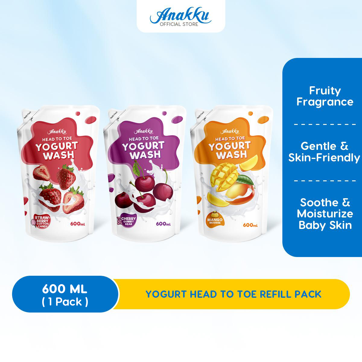 ANAKKU Baby Head To Toe Yogurt Body Wash Baby Bath Refill Pack Sabun ...