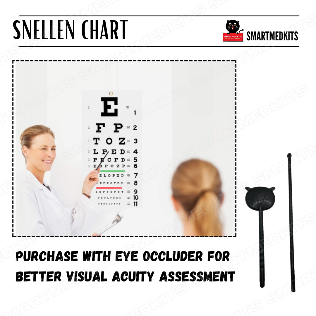 Eye chart Snellen Chart with Eye Occluder E type and Alphabet type ...