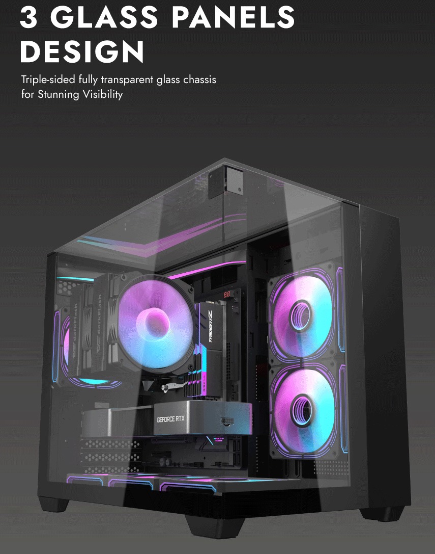 Aigo DarkFlash TH285M MATX PC Case Casing Chassis Luxury Premium ...