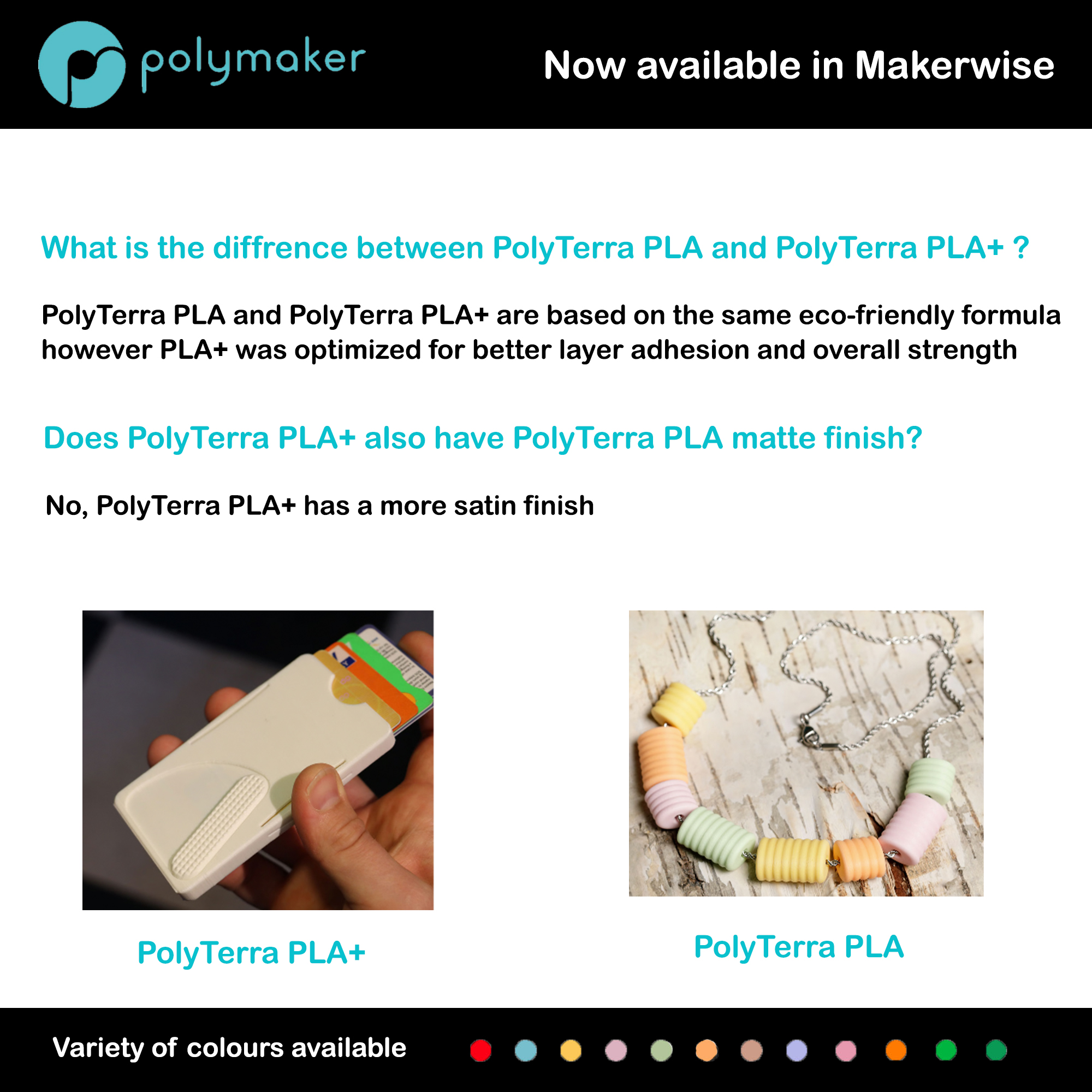 Polymaker PolyTerra ™ Panchroma PLA Matte Filaments 1.75mm 1KG Solid ...