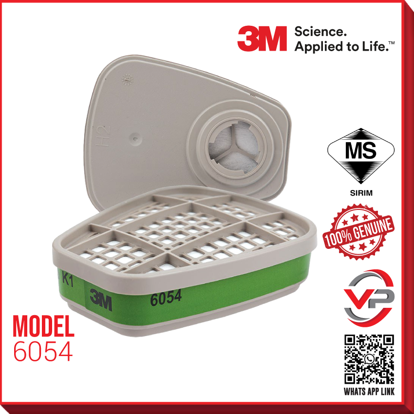 3M™ 6054 AMMONIA K1 FILTER/CATRIDGE/6004 DISCONTINUED/COMPATIBLE 3M 6054 #PAINTING USE WITH 6100 ...