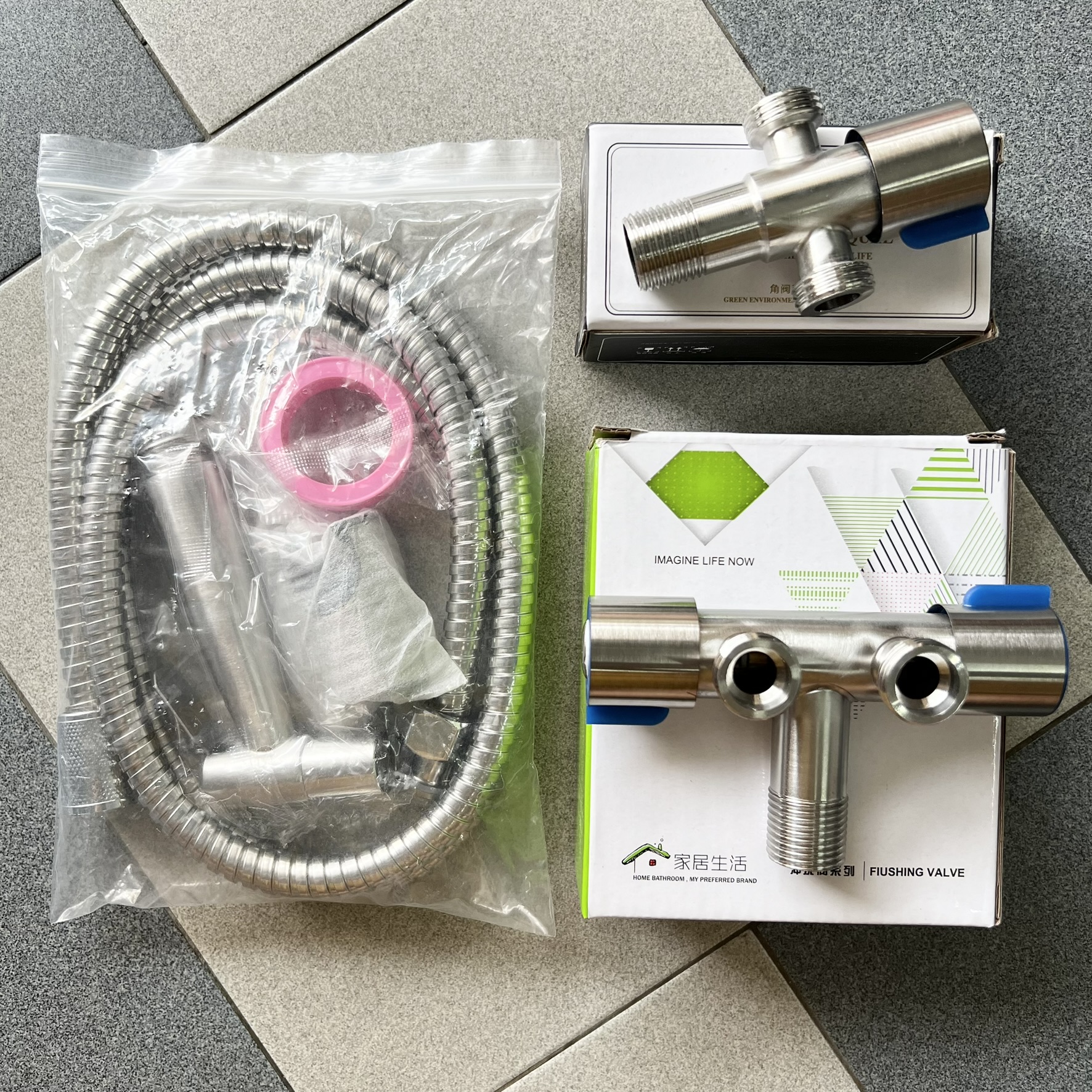 304 Stainless Steel Bidet Sprayer Set Dual Use Two Way Double Angle ...