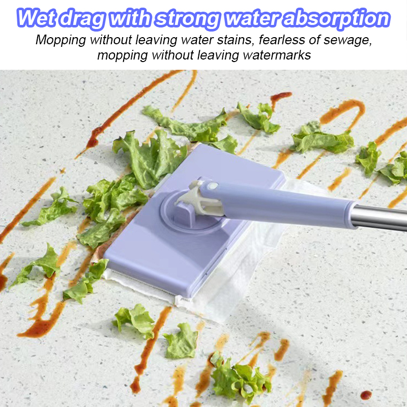 93CM Flat Mop/ Dust-absorbing Removal Mop/ Disposable Wooden Floor Mop ...