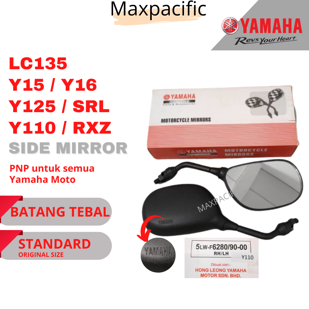 Yamaha Side Mirror RXZ LC135 125zr Y110 Ego Nouvo SRL110 FZ150i SRL115 ...