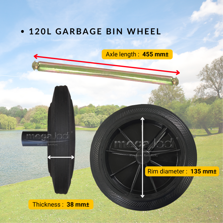 Garbage Bin Wheel Replacement Tayar Ganti Tong Sampah Besar 120L ...
